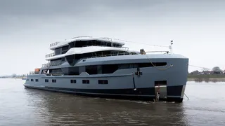 Leapher Yachts' first 61m explorer yacht Horizon II on sea trials